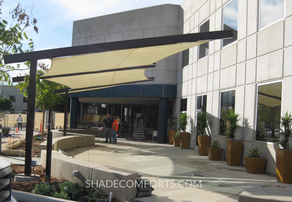 Tensile Fabric Canopy Shades Corporate Patio