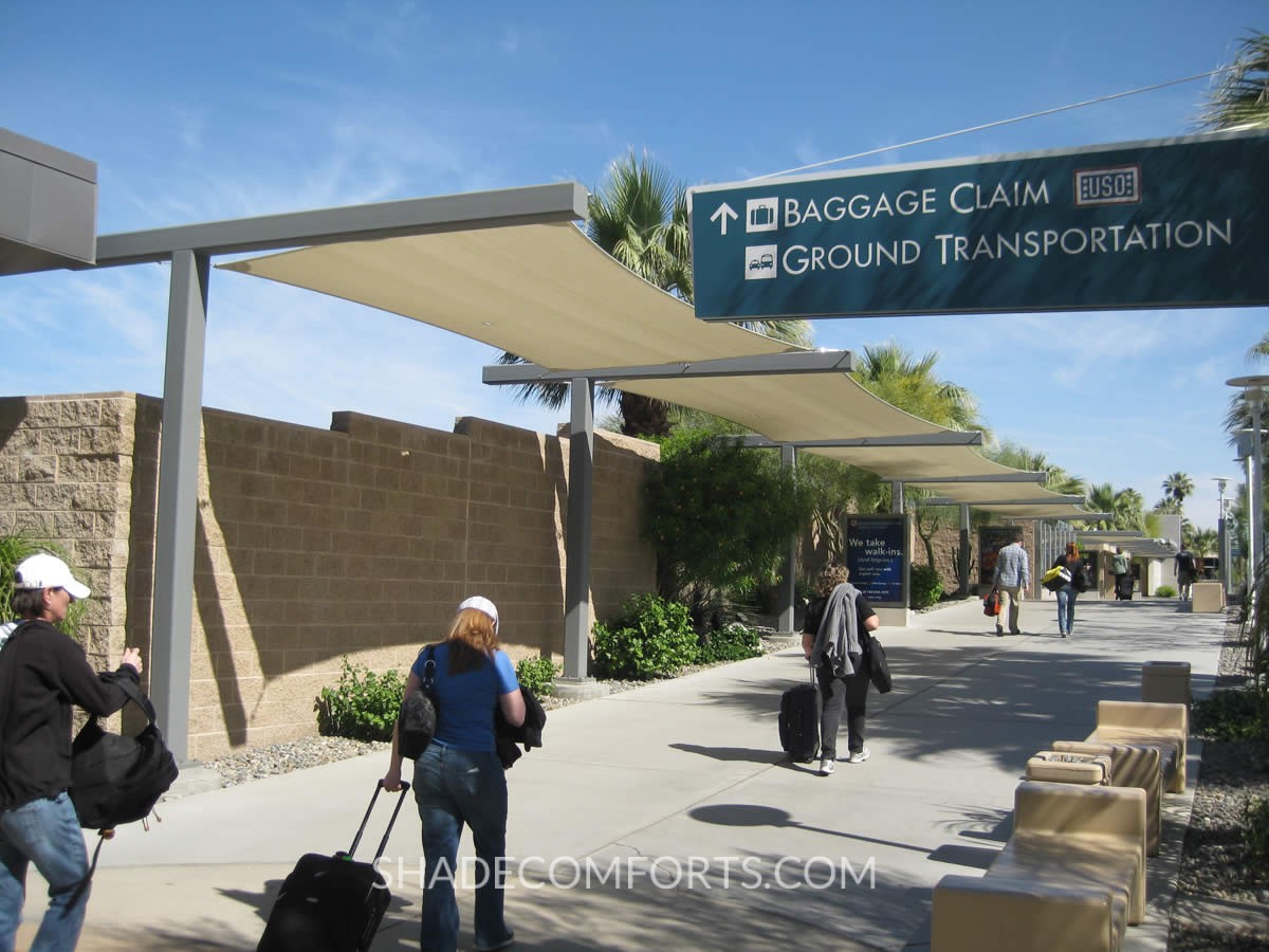 Prefabricated Walkway Covers Shade SoCAL Airport