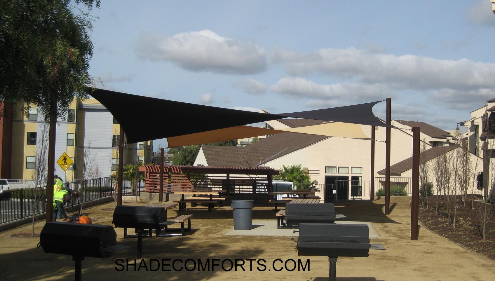 Tensile Shade Structure – Hypar Shade Sails – Alameda Patio